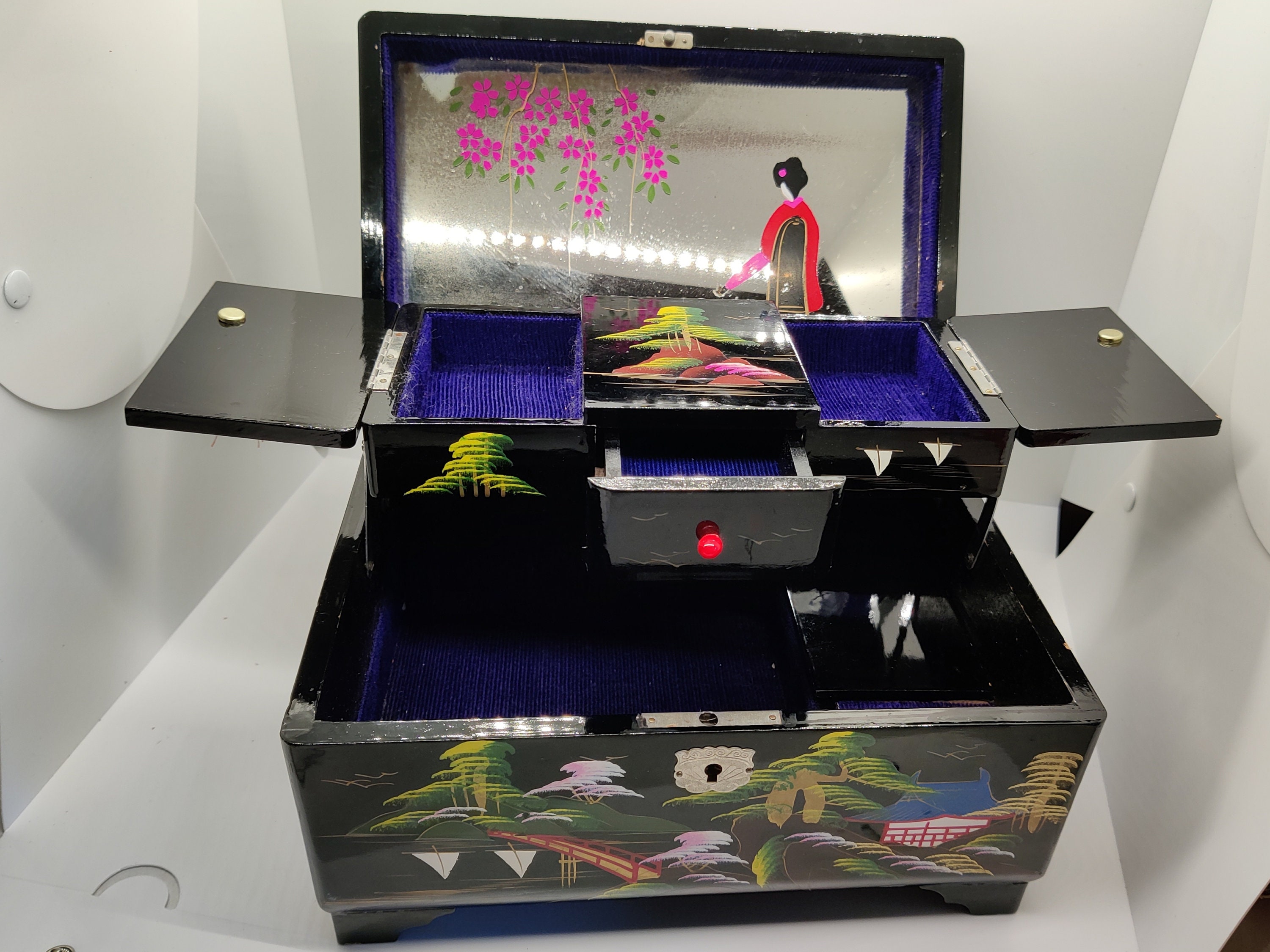 Japanese Mt. Fuji Laquer Jewelry Music Box - Etsy