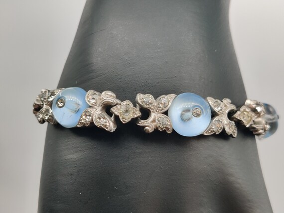 Crown Trifari Art Deco Shoe Button Bracelet - Gem