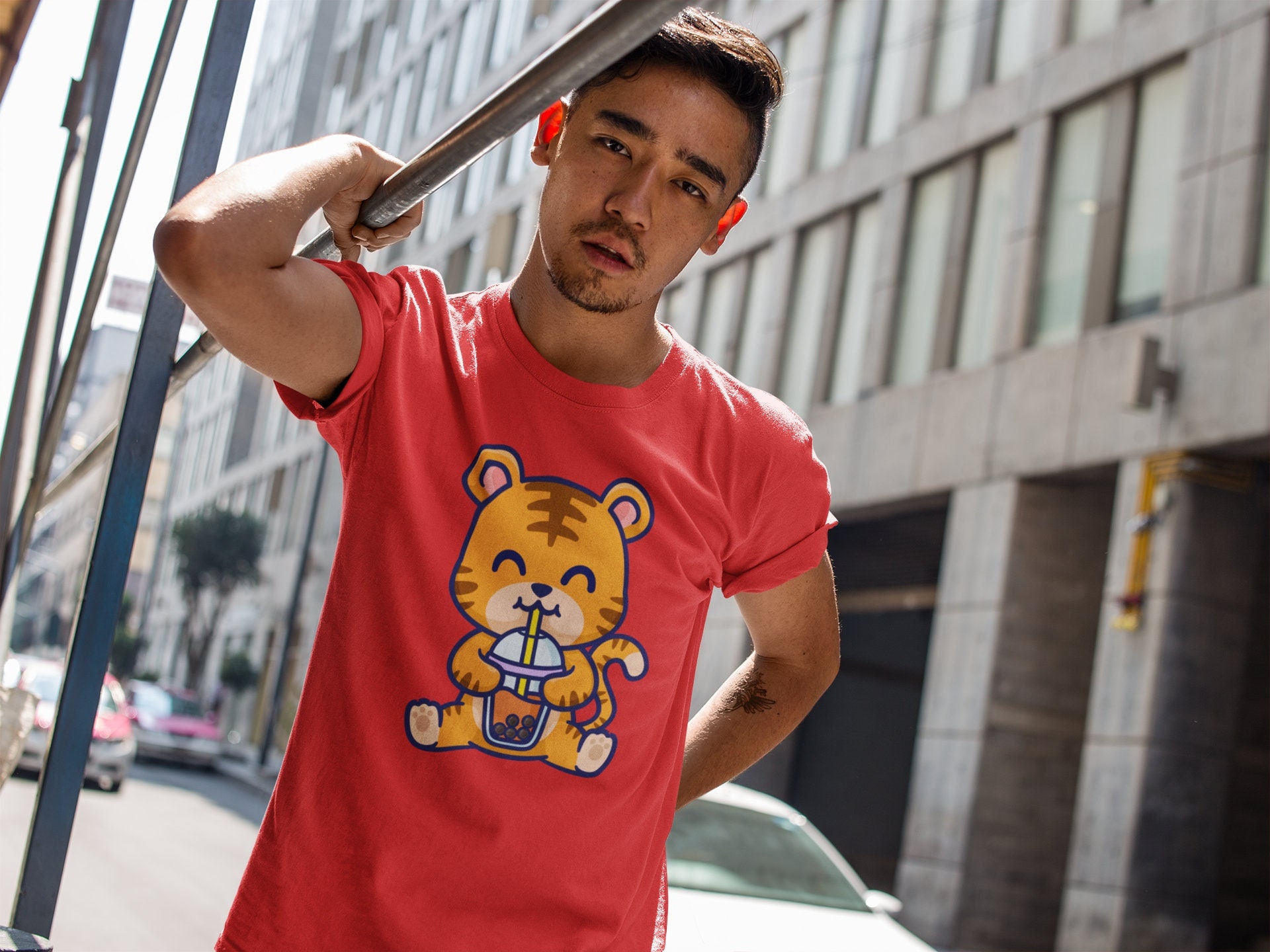 Tiger Boba Shirt, Chibi Tiger Boba Shirt, Kawaii Tiger Boba Shirt ...