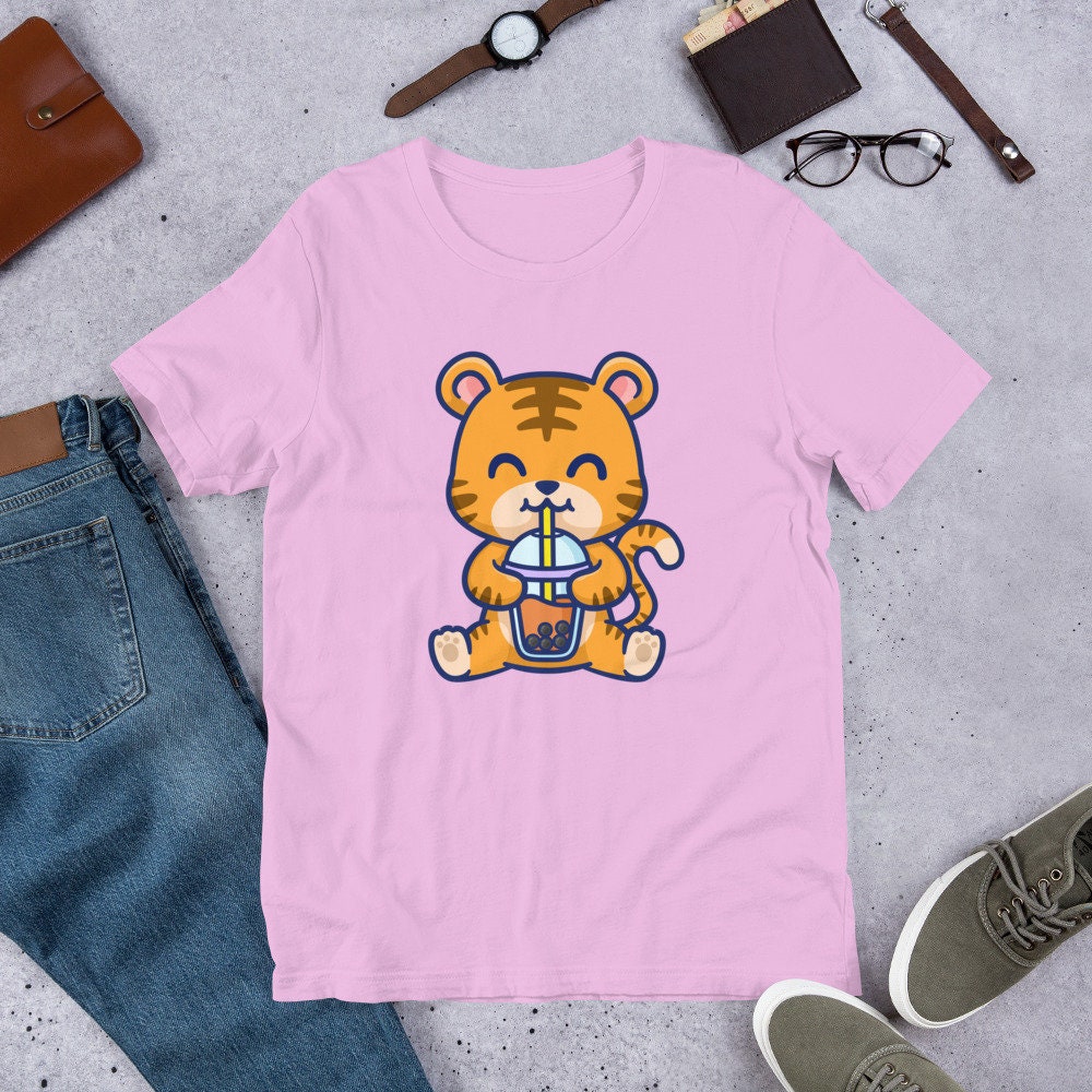 Tiger Boba Shirt, Chibi Tiger Boba Shirt, Kawaii Tiger Boba Shirt ...