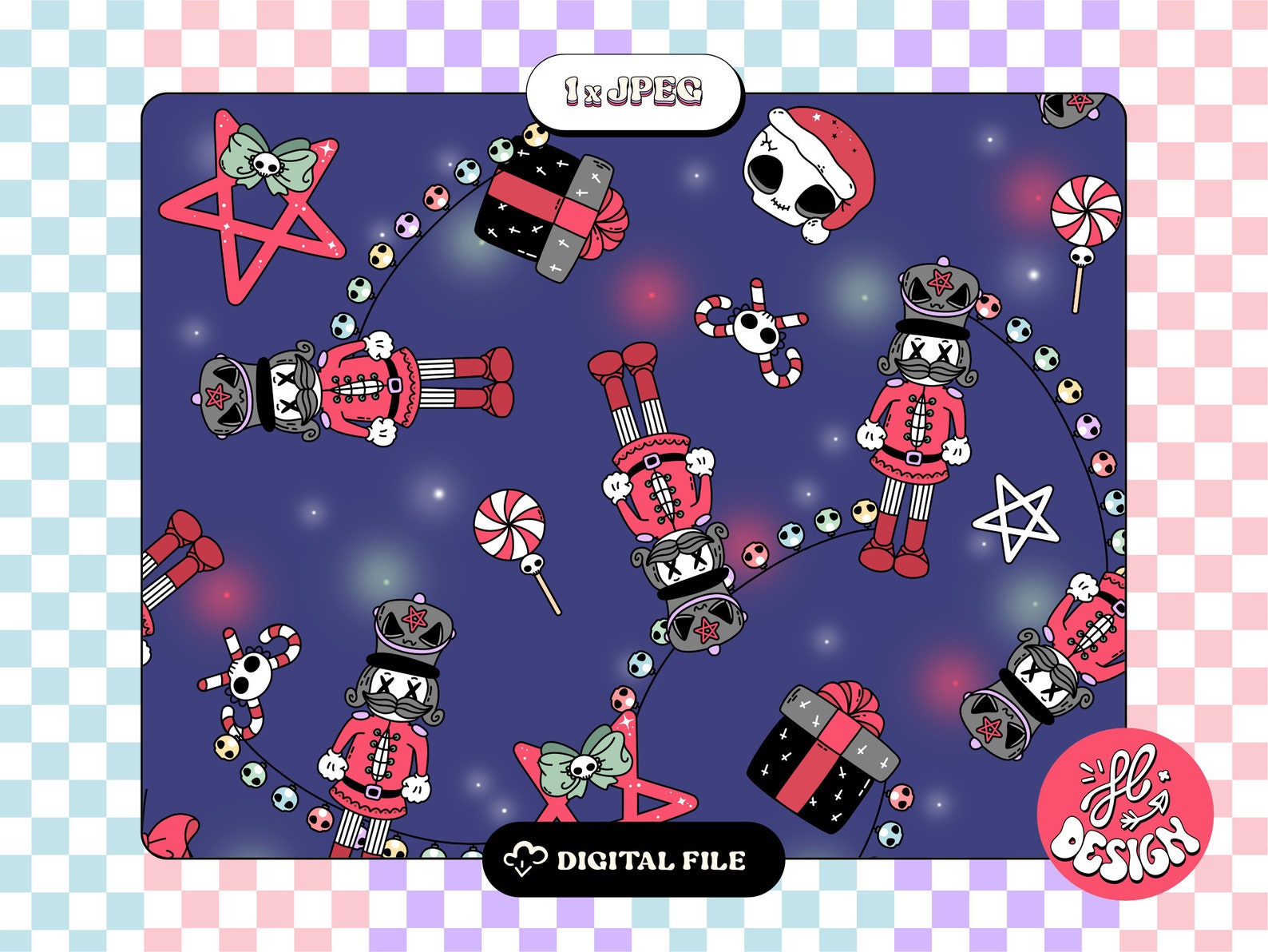 Creepy Nutcracker Christmas Seamless Pattern Spooky Digital - Etsy