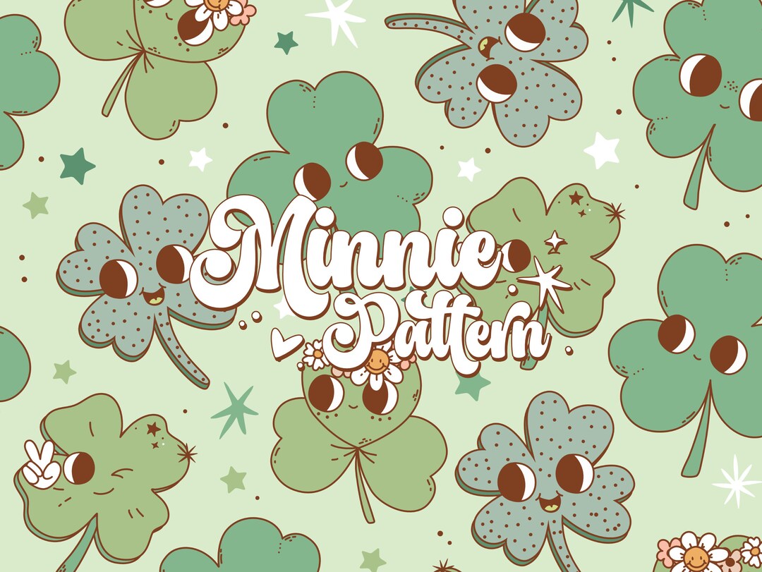 Groovy Shamrock Seamless Digital Paper, Cute Clovers Pattern, St ...