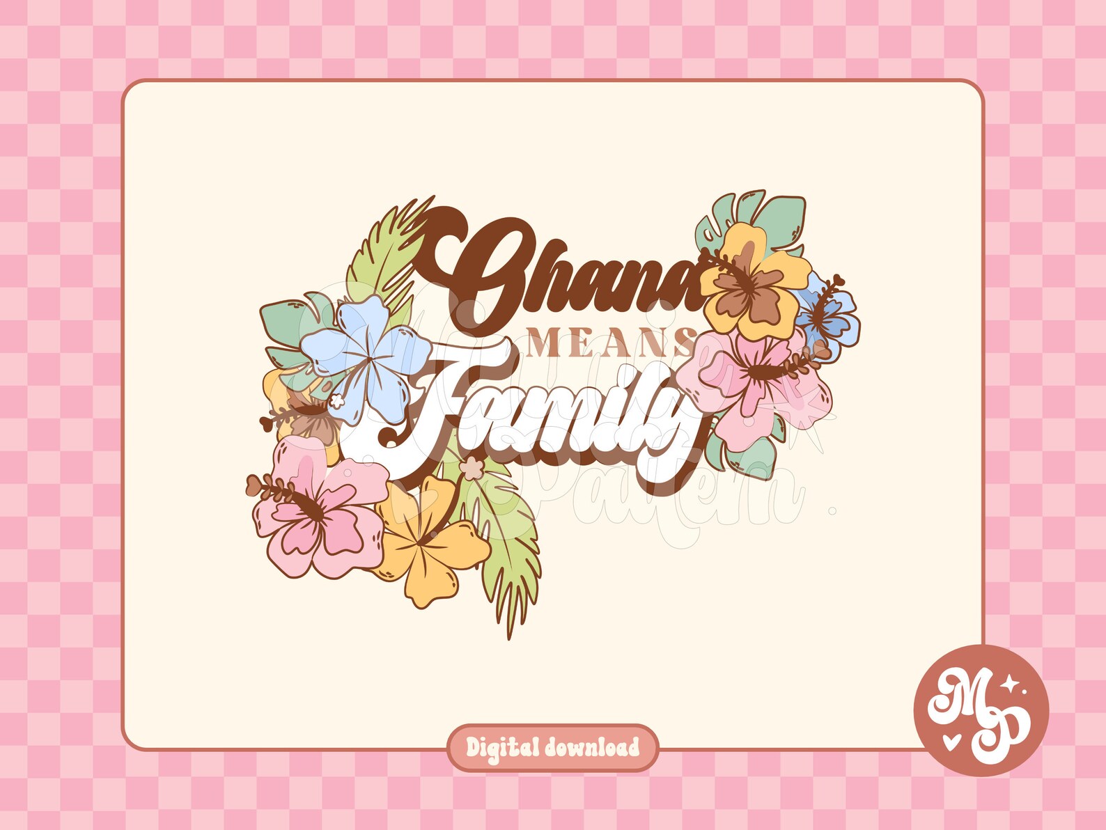 Ohana Means Family PNG, Summer Vibe Retro T-shirt Design, Tropical ...