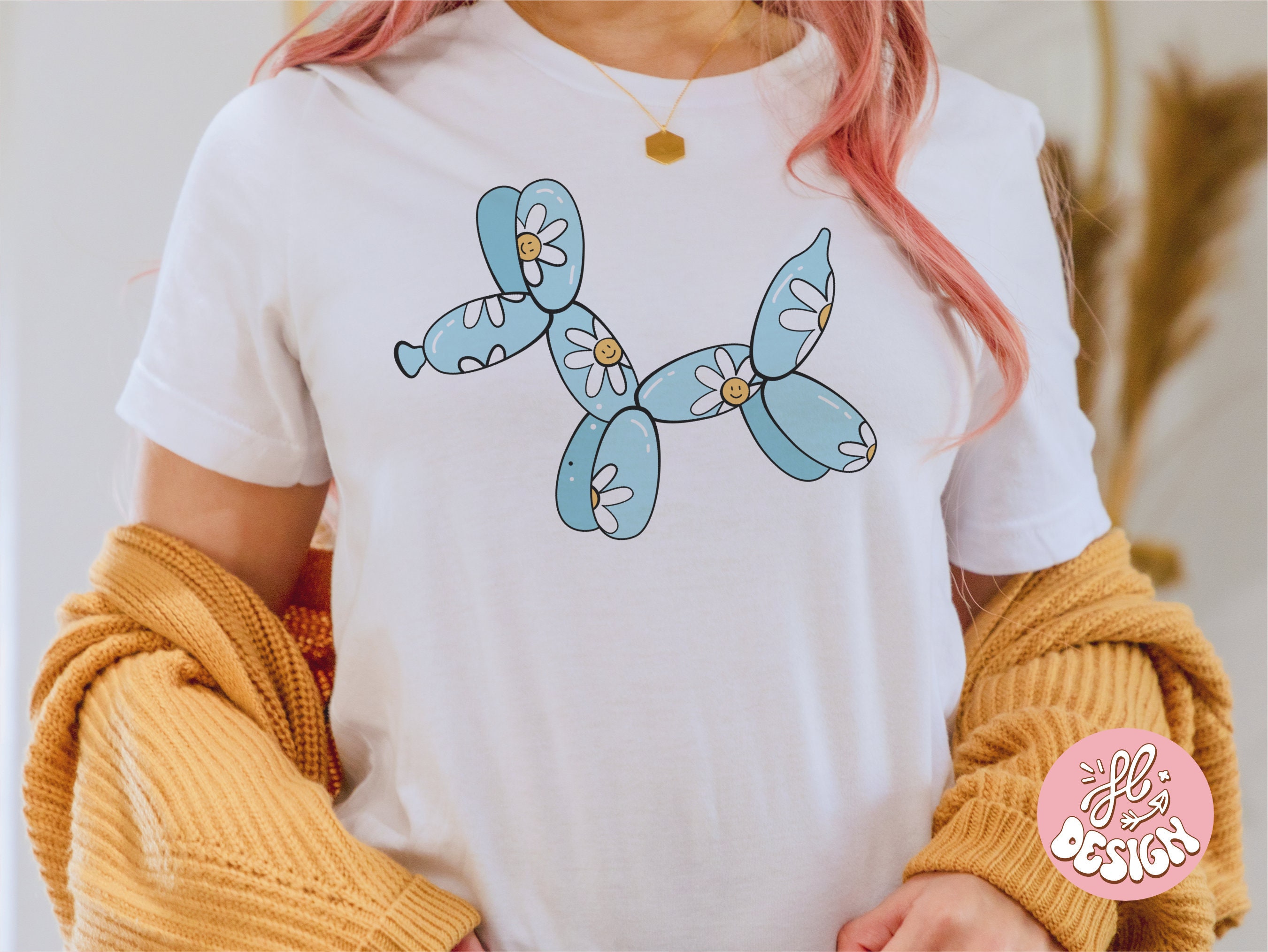 Balloon Dogs Clipart Bundle, Groovy Printable Stickers Design, Dogs ...