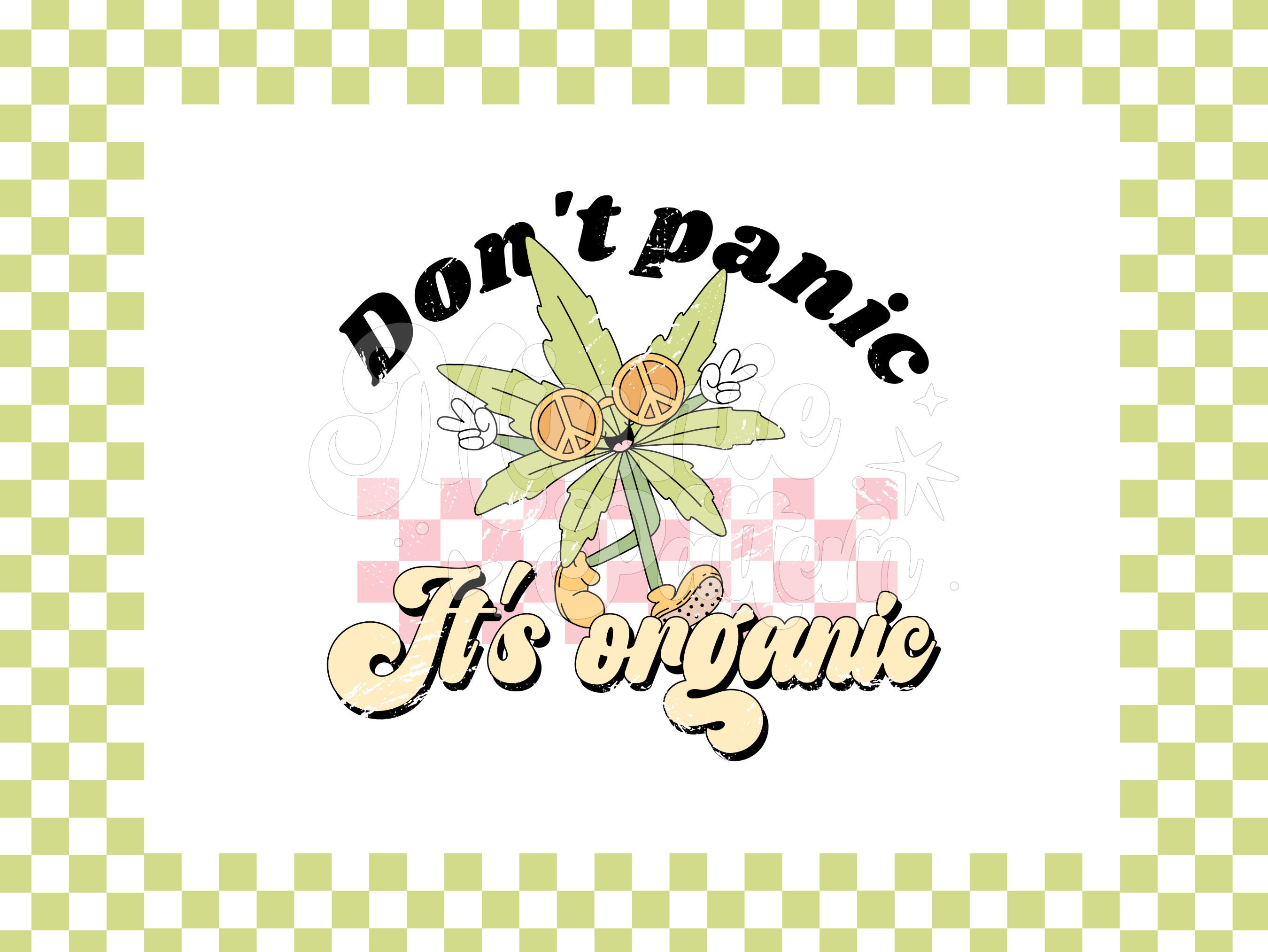 Don't Panic It's Organic PNG, Groovy Weed Png, 420 Png, Retro Hippie ...