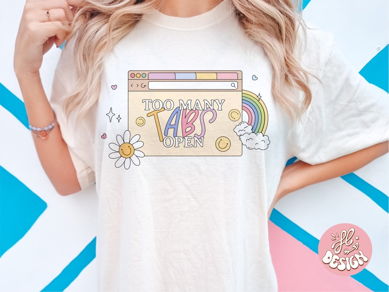 Too Many Tabs Open SVG PNG: Groovy Retro Design (digital File) - Etsy ...