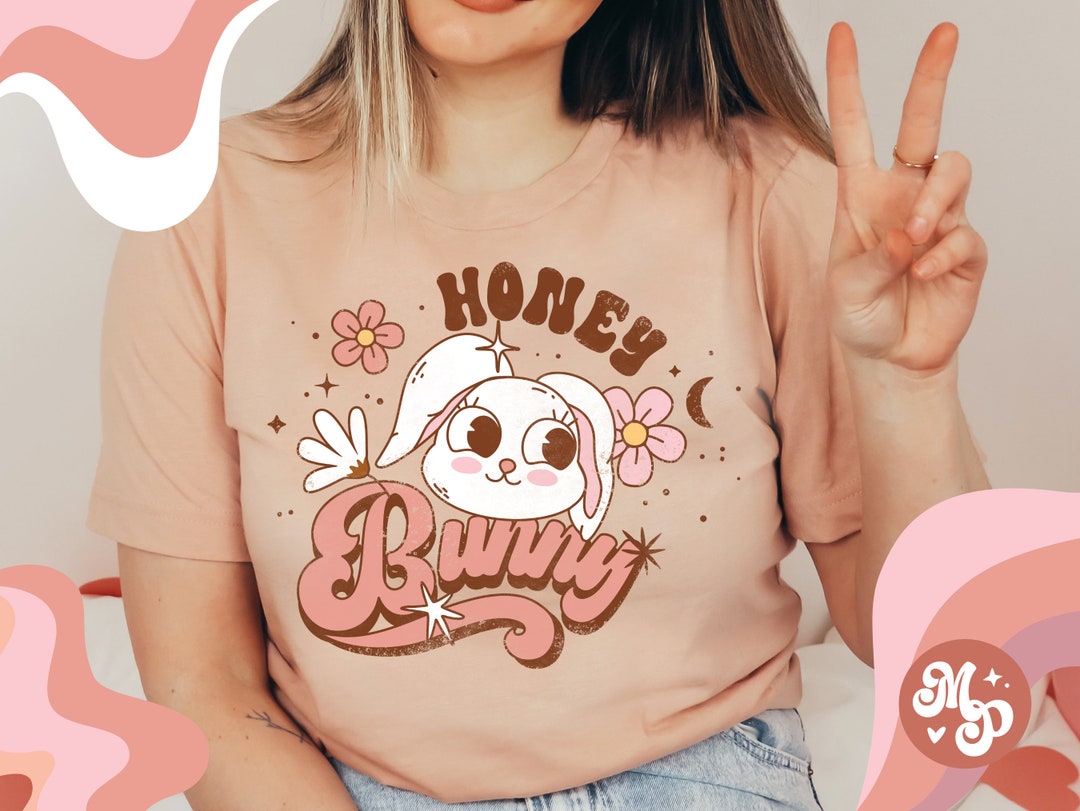 Honey Bunny PNG Retro Sublimation T-shirt, Cute Groovy Easter Design - Etsy