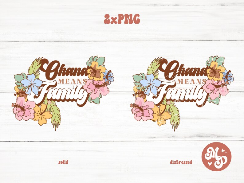 Ohana Means Family PNG, Summer Vibe Retro T-shirt Design, Tropical ...