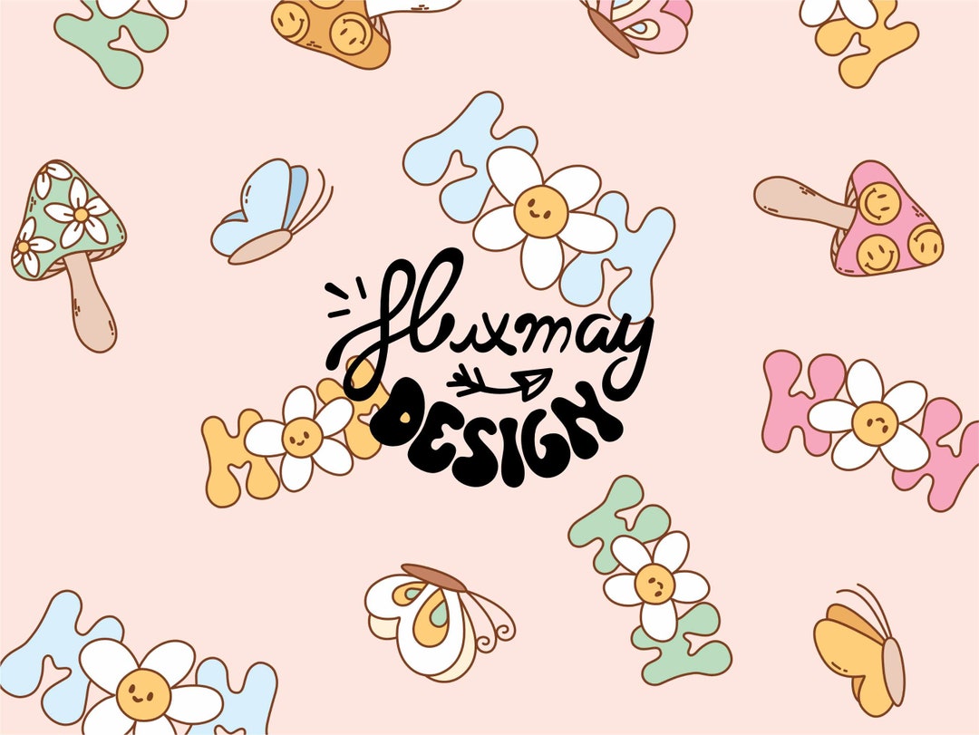 Groovy Mothers Day Seamless Pattern, Retro Mom Flowers Seamless Pattern ...
