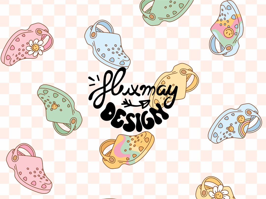 Groovy Clogs Shoes Seamless Pattern, Crocks Retro Repeated Pattern ...