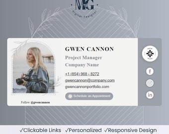 HTML Email Signature Template Modern, Custom Gmail Compatible, Clickable Links Arch custom - Etsy