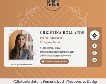 HTML Email Signature Template Modern, Custom Gmail Compatible, Clickable Links Arch custom - Etsy