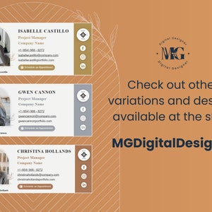 HTML Email Signature Template Modern Gmail Compatible W/ Clickable Links Arch bronze - Etsy