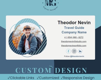 HTML Email Signature Template Modern, Custom Gmail Compatible, Clickable Links Arch custom - Etsy