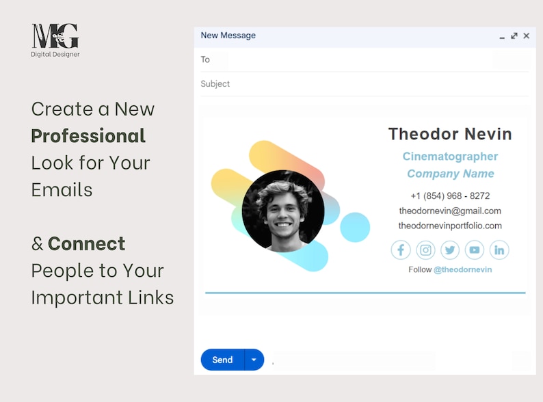 Clickable Email Signature Template Gmail Compatible W/ - Etsy