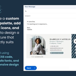 HTML Email Signature Template Modern, Custom Gmail Compatible, Clickable Links Arch custom - Etsy