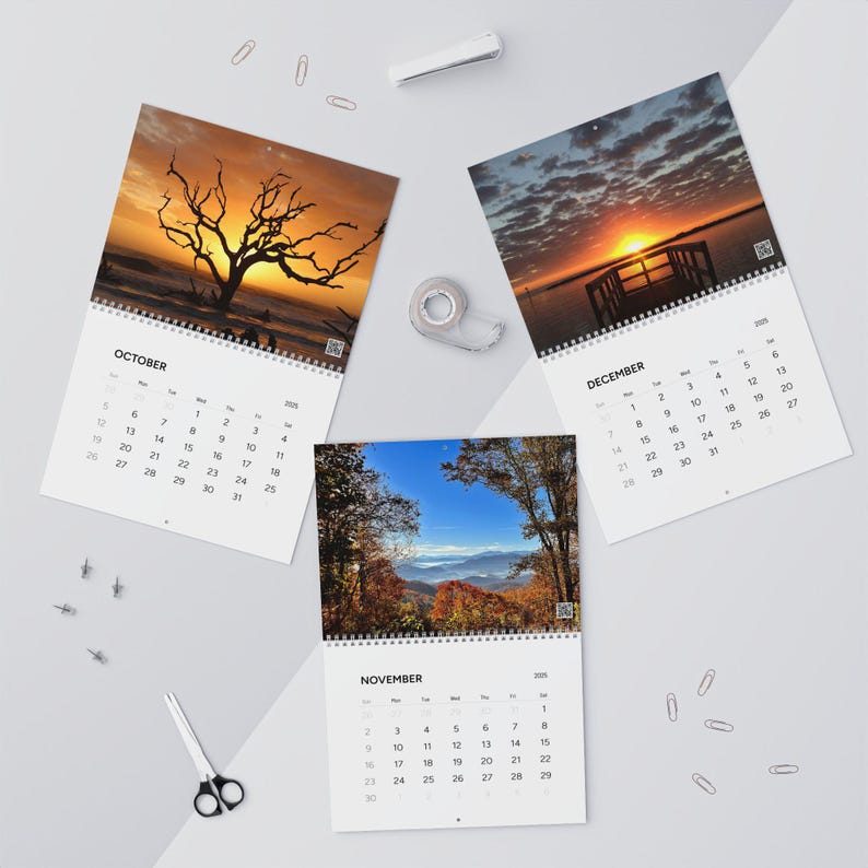 Wall Desktop Calendar Sunrises and Sunsets - 2025 - Etsy