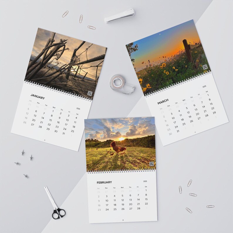 Wall Desktop Calendar Sunrises and Sunsets - 2025 - Etsy