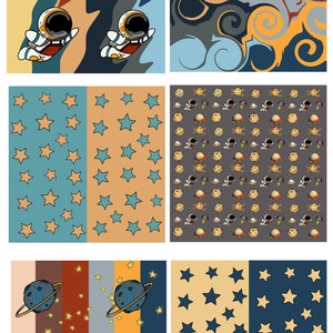 Space Digital Paper Pack, Astronaut Scrapbook Papers, Galaxy Digital ...
