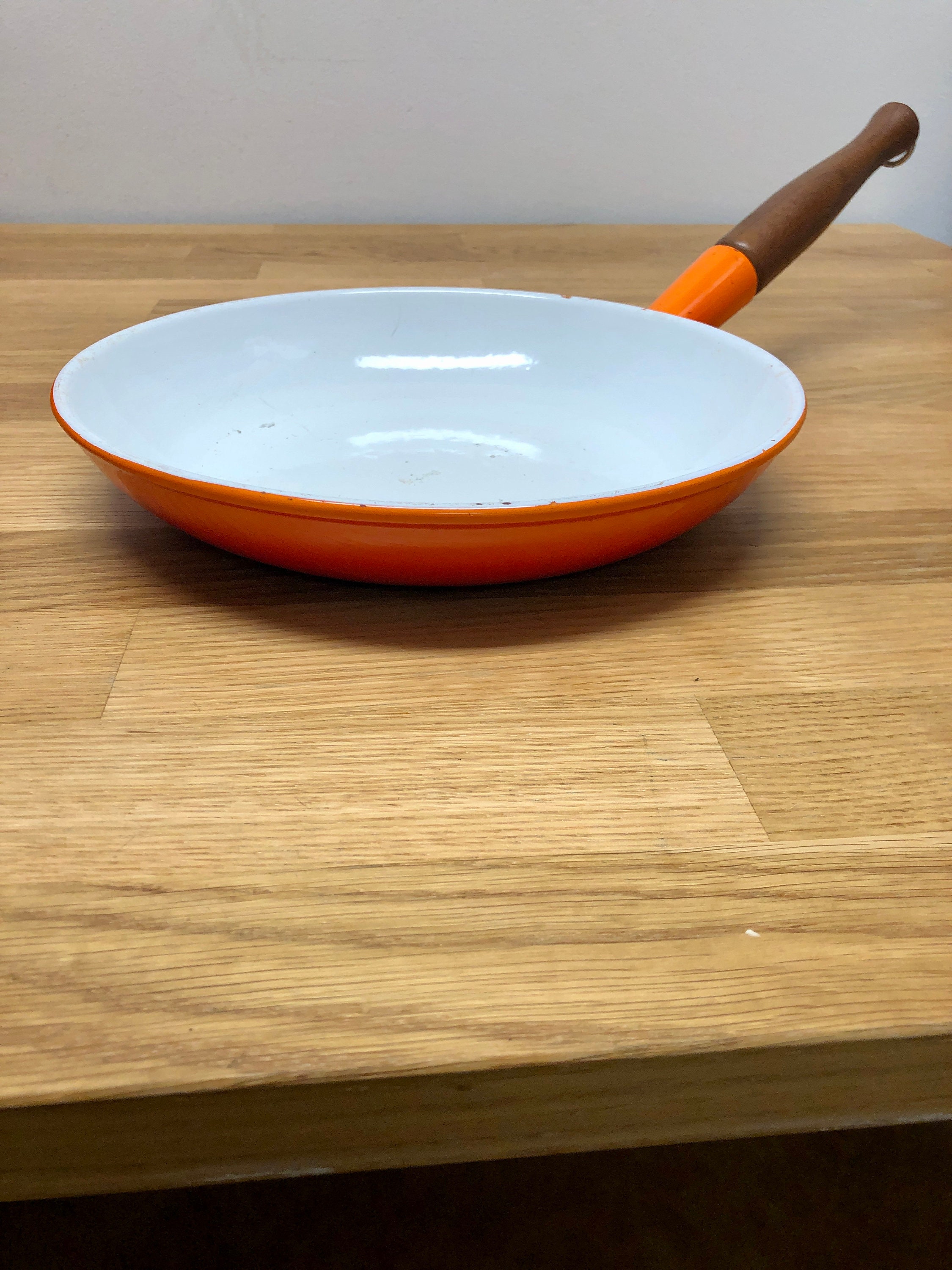 RARE Vintage Casron Red-orange Skillets and Sauce Pat Set Enamel Cast ...