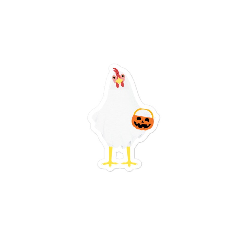 Spooky Halloween Chicken Ghost Funny Sticker - Etsy