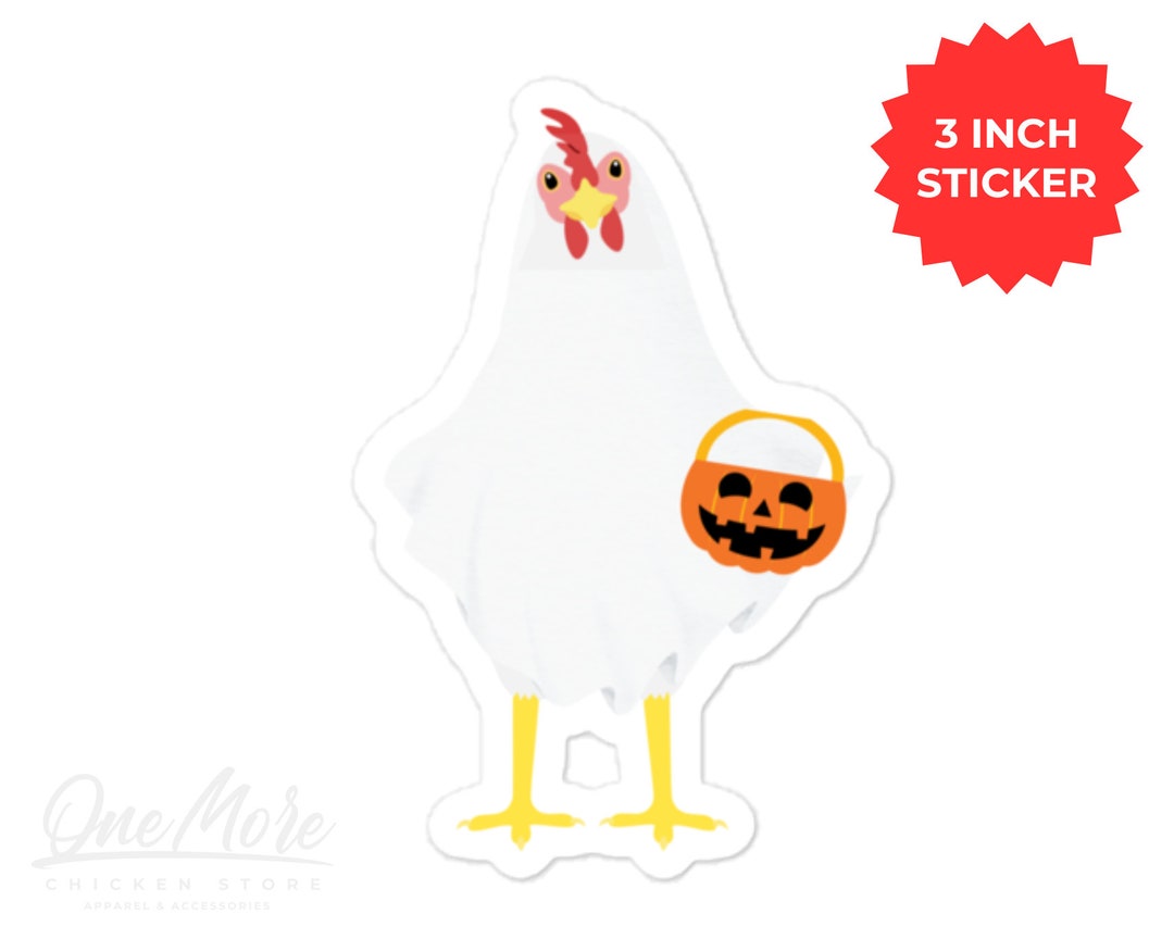 Spooky Halloween Chicken Ghost Funny Sticker - Etsy