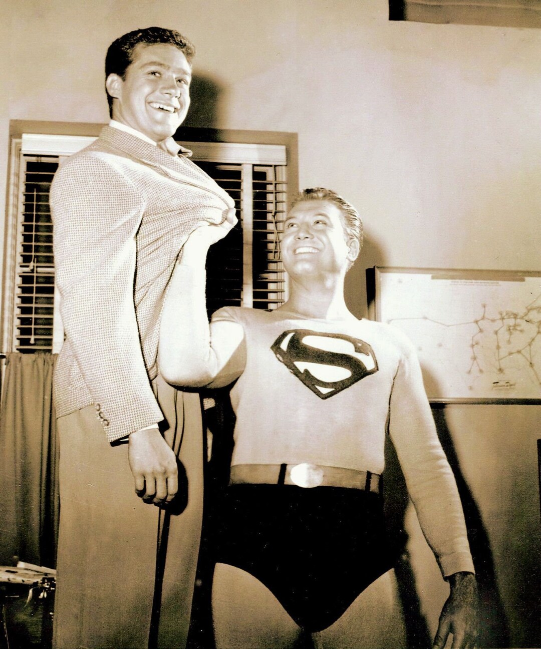George Reeves as Superman in Classic Vintage Retro TV Show Sepia Glossy ...