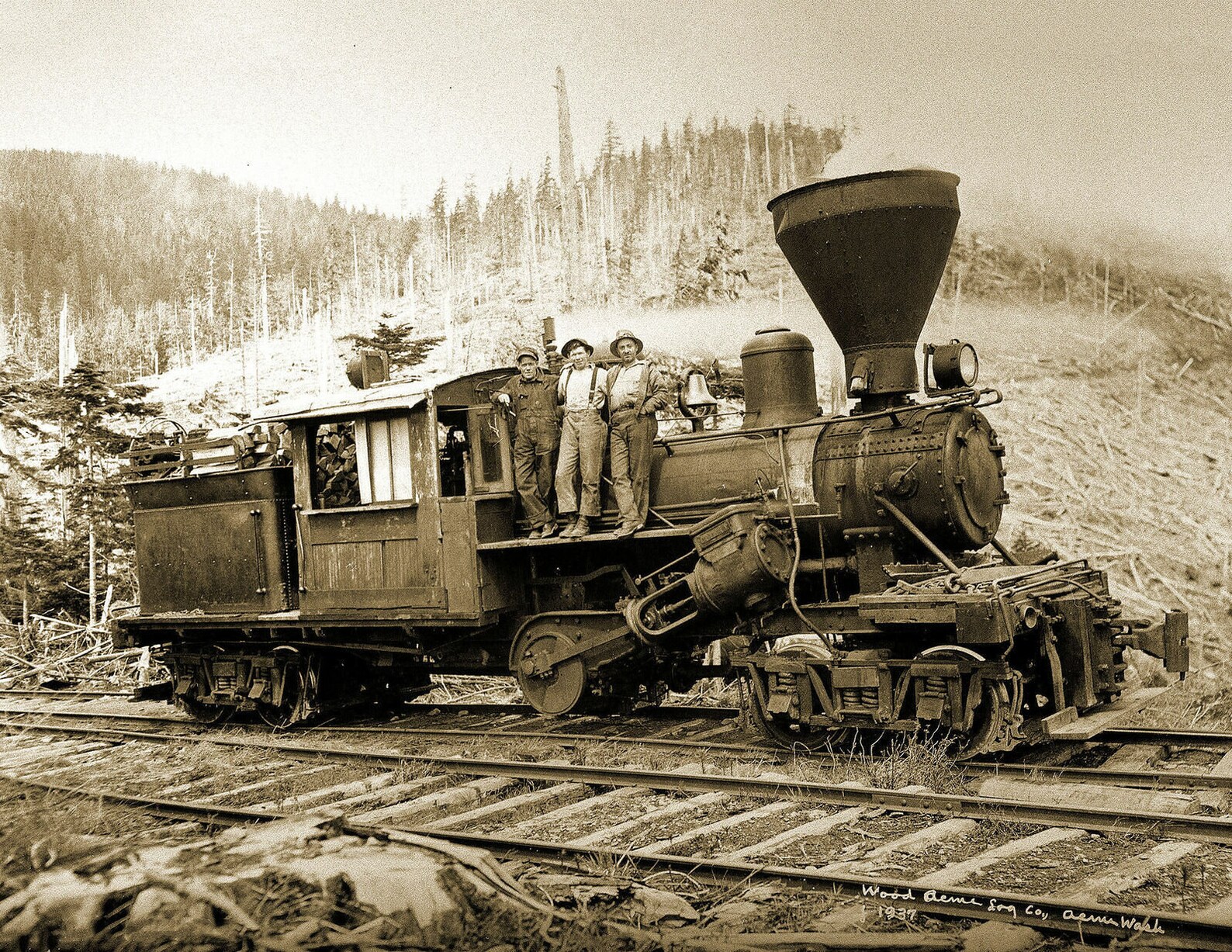 1927 Acme Logging Company Train Washington Retro Vintage Old Picture ...