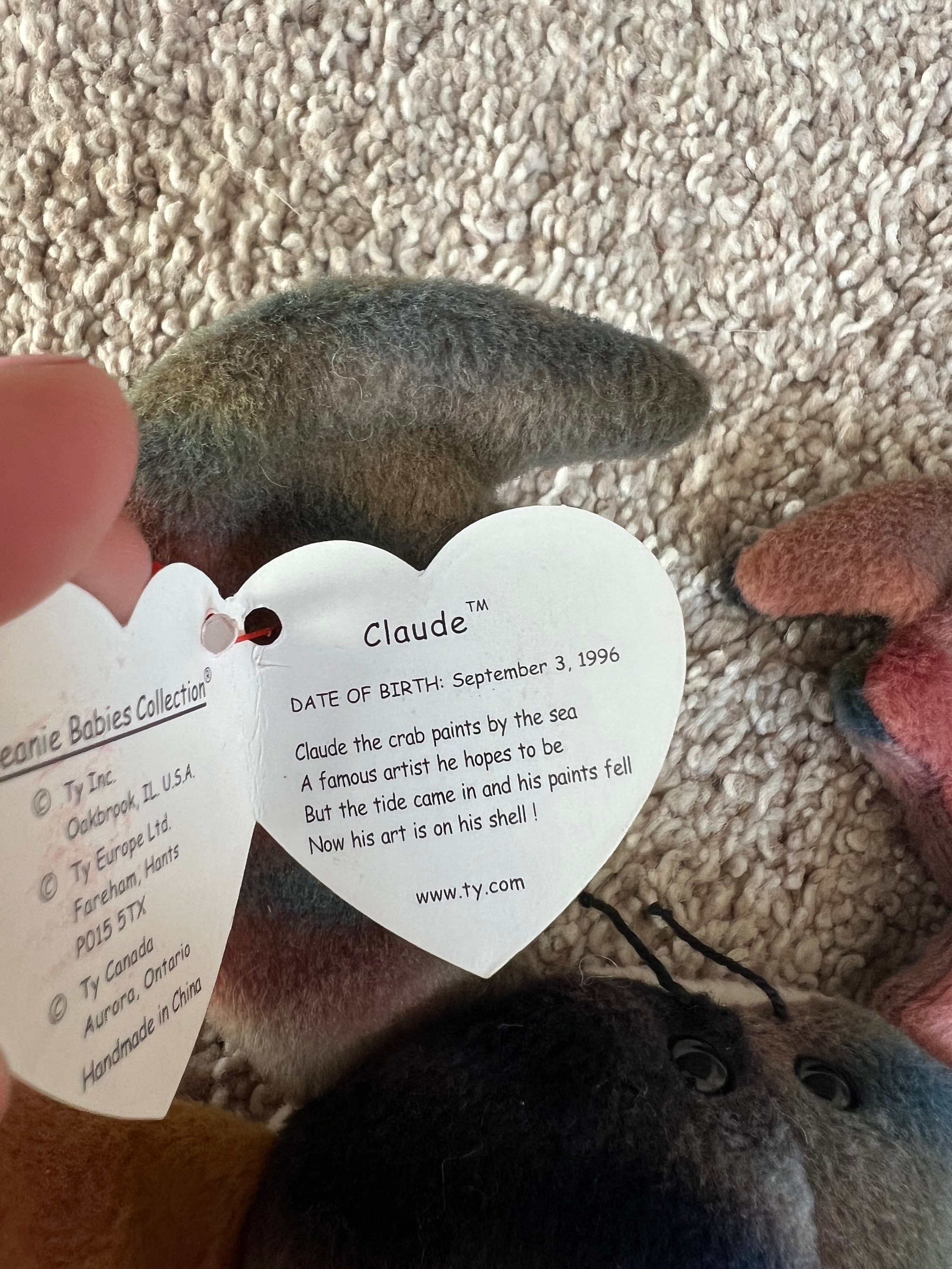 RARE TY Beanie Baby-claude the Crab 1996 - Etsy