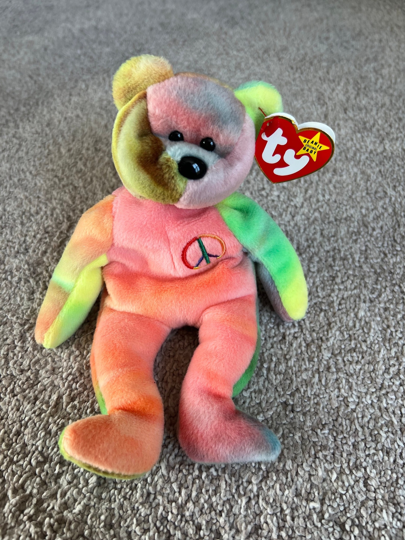 RARE TY Beanie Baby Peace Bear 1996 - Etsy