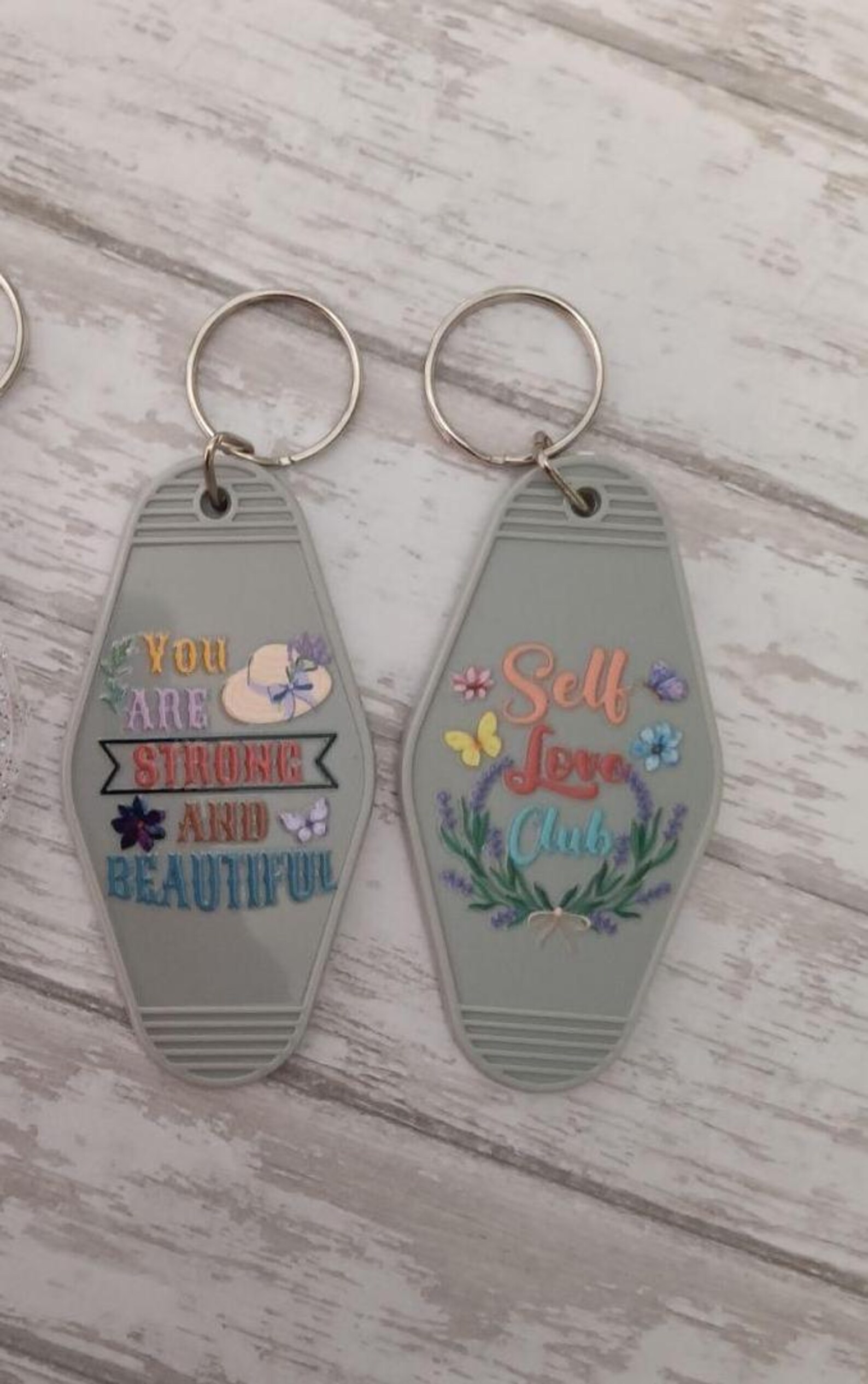 Motel Keychain Vintage Keychain Clear Glitter Keychain Motivational ...