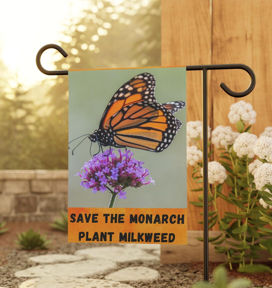 Garden Flag, Save the Monarch Banner, House Decoration, Outdoor Yard ...