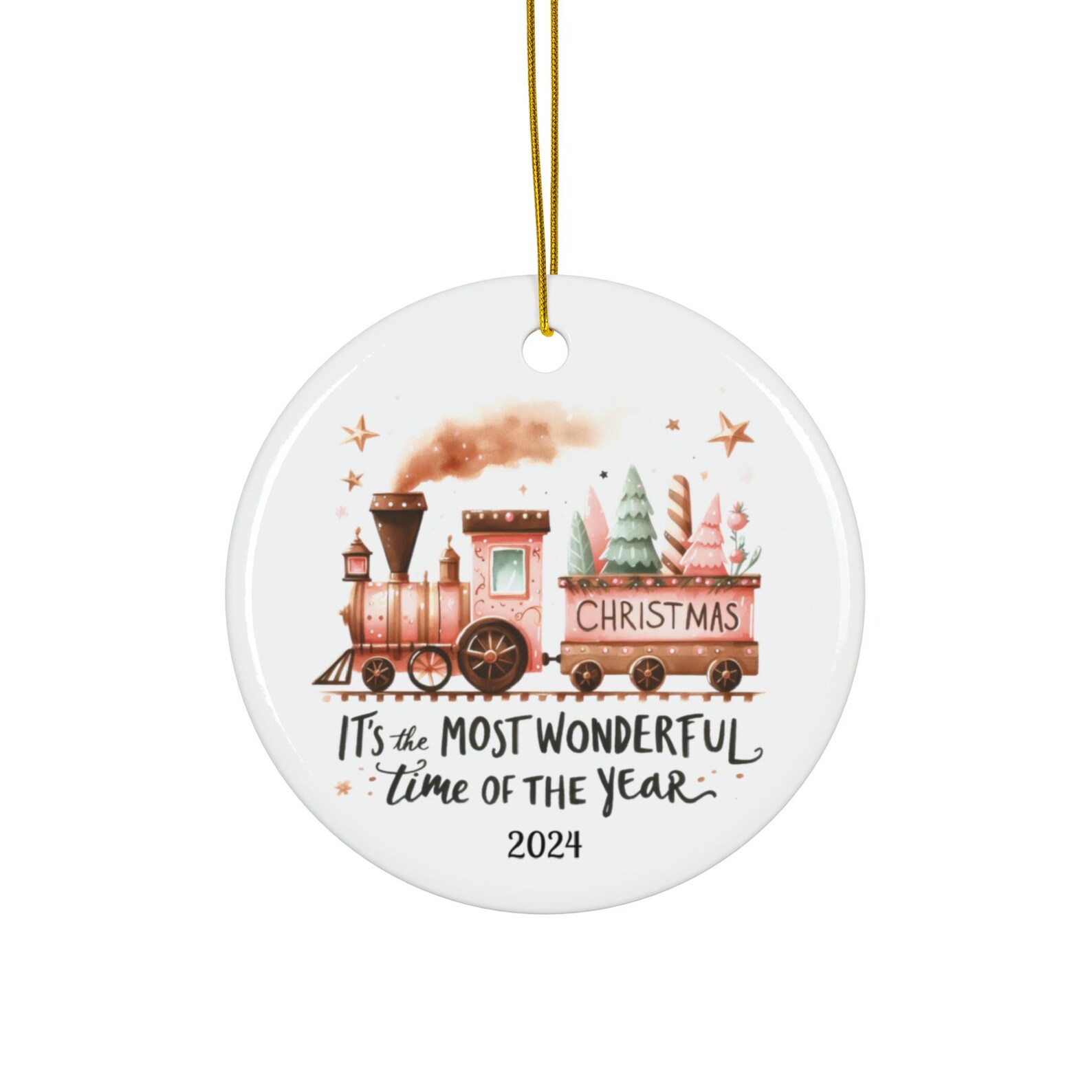 Pink Train Holiday Ornament Christmas Locomotive Ornament Christmas ...