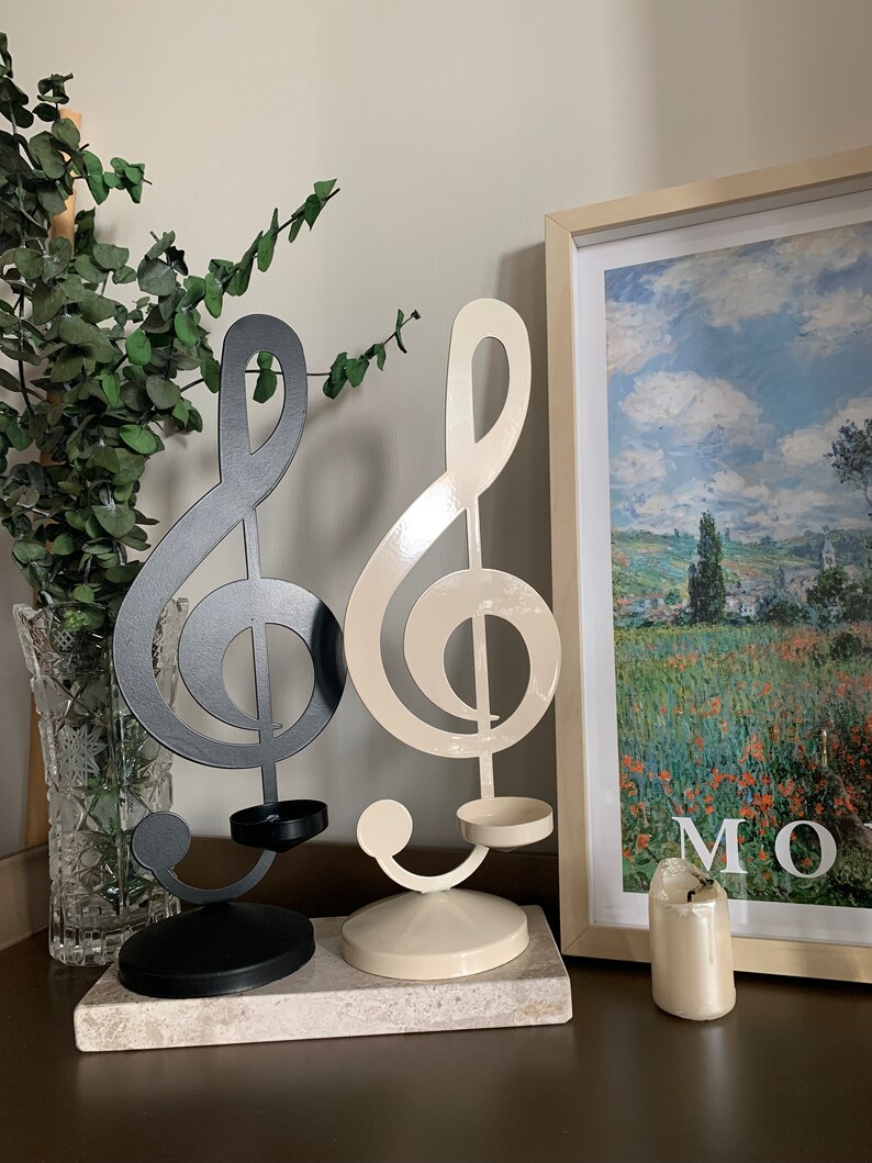 Metal Treble Clef Table Top Candleholdermetal Desktop Modern - Etsy