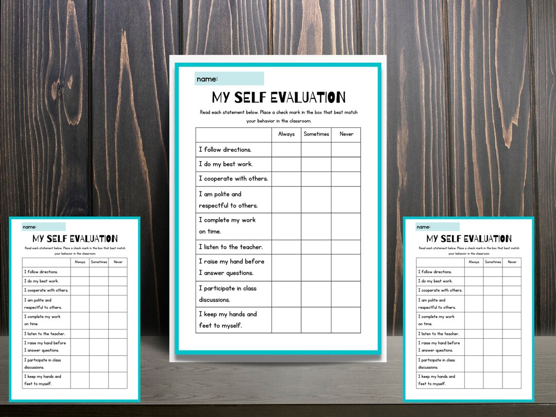 Student Self Evaluation Planner - Etsy