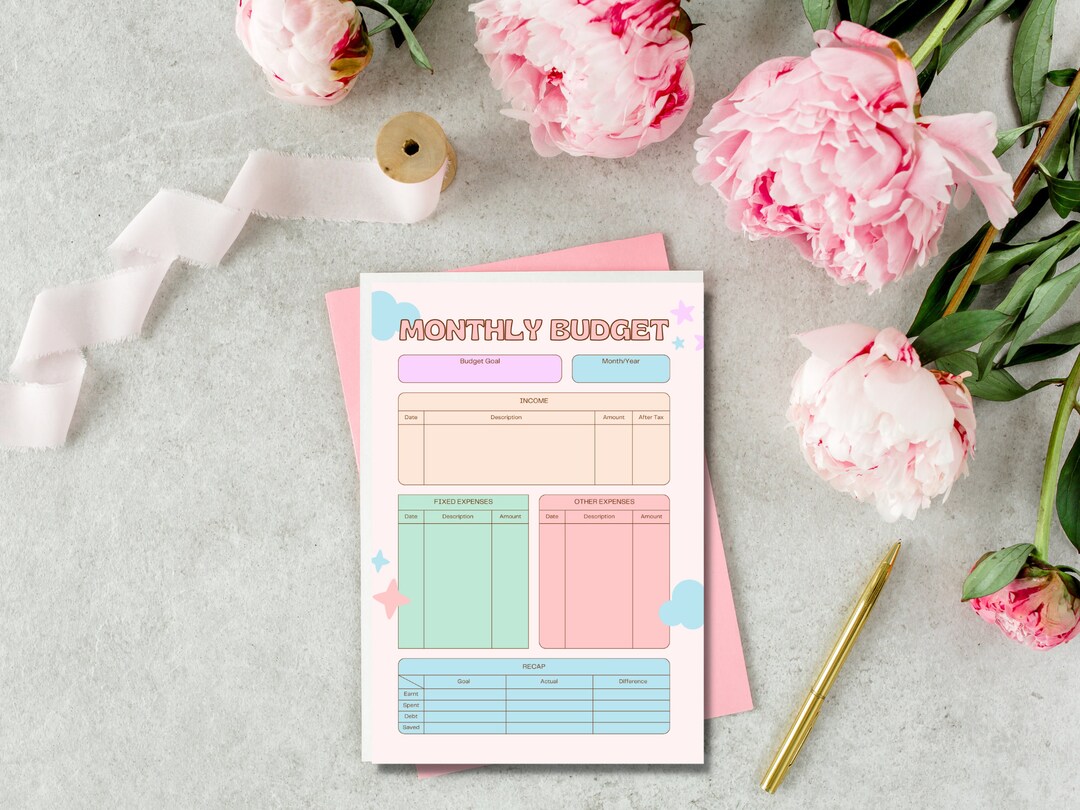 Monthly Budget Planner-colourfull Budget Planner - Etsy