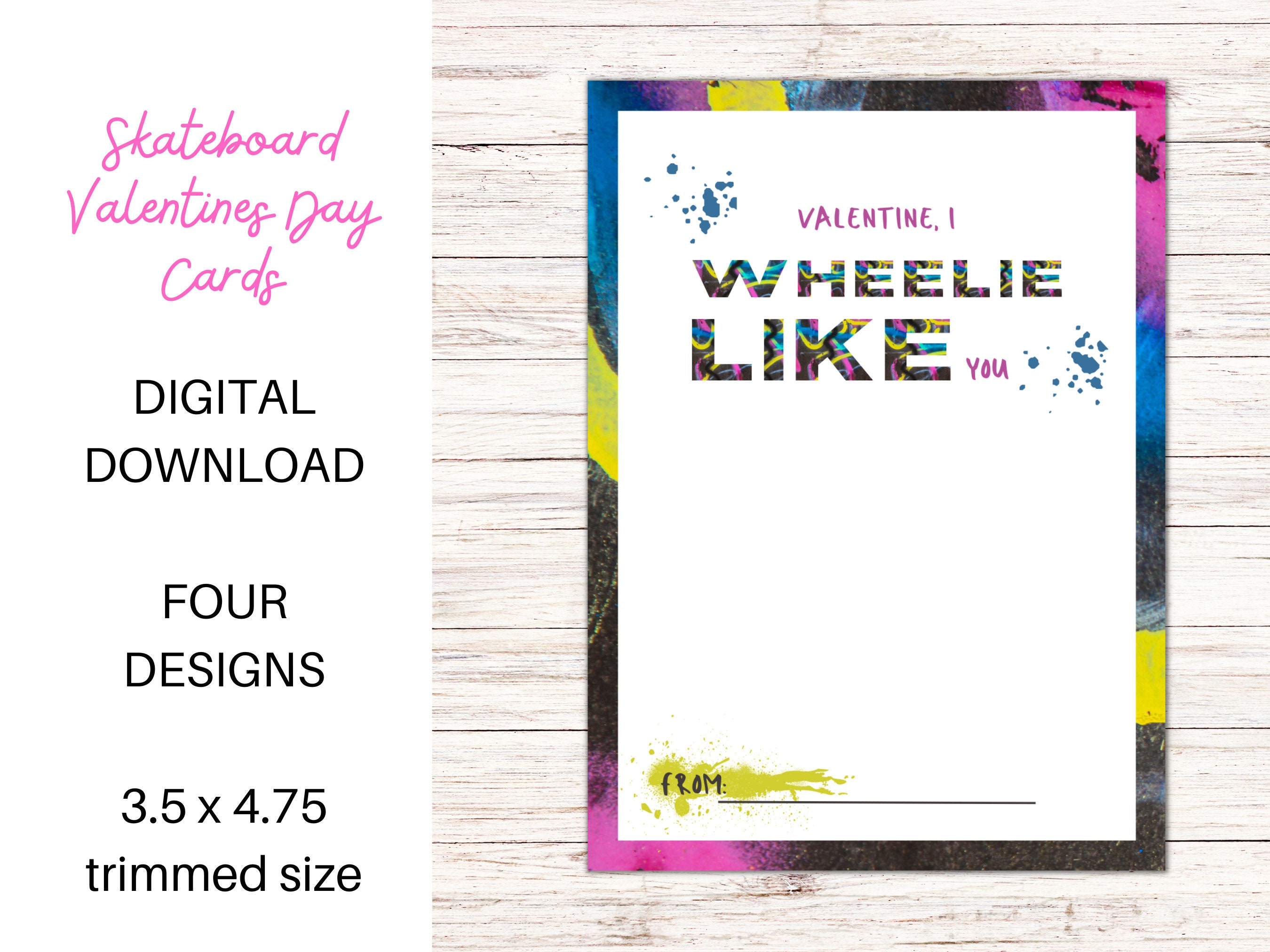 Finger Skateboard Valentine, Classroom Valentines, Toy Valentines, 4 ...