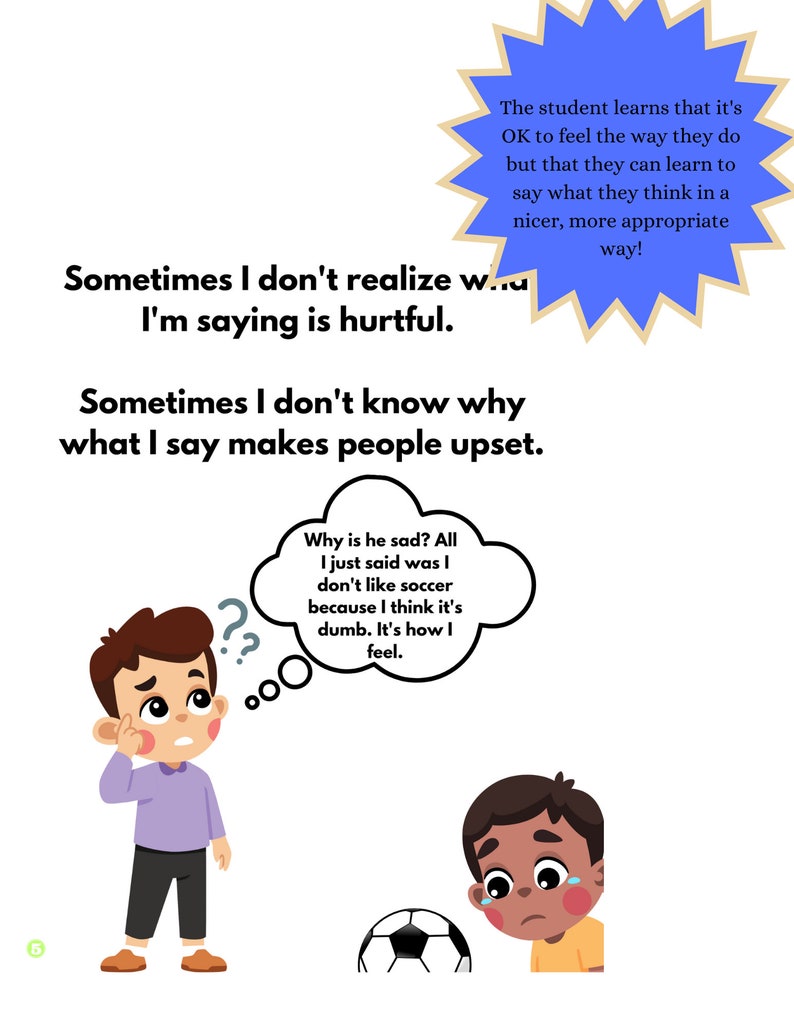 Hurtful Words Social Story- When My Words Hurt Someone - Etsy