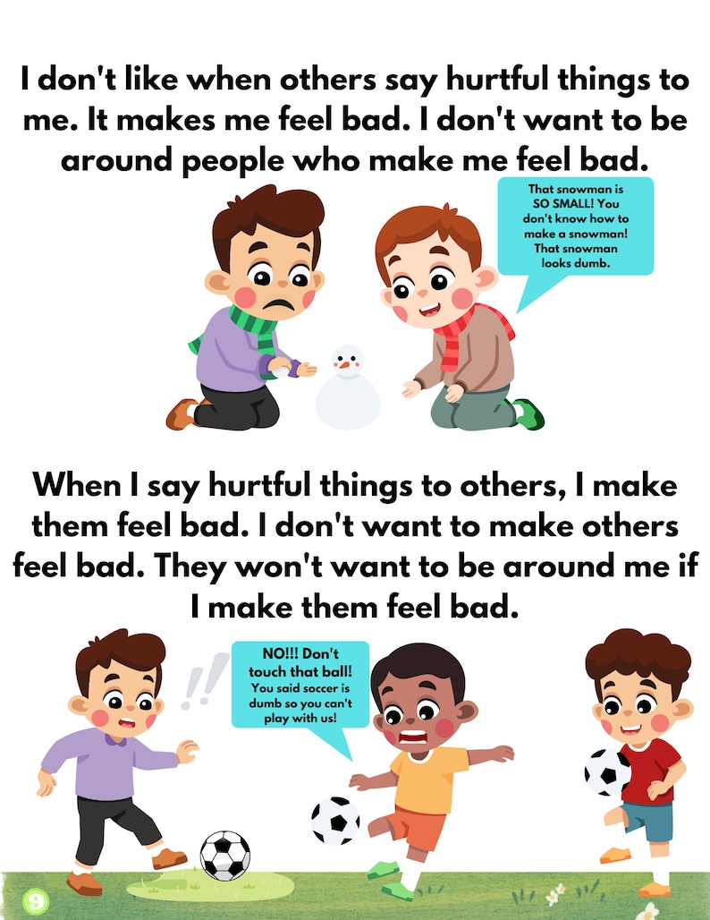 Hurtful Words Social Story- When My Words Hurt Someone - Etsy
