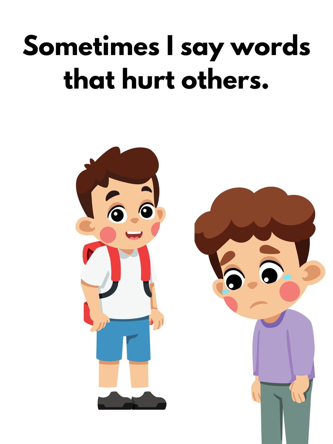 Hurtful Words Social Story- When My Words Hurt Someone - Etsy