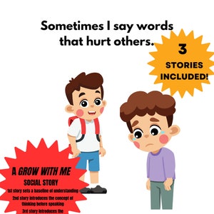 Hurtful Words Social Story- When My Words Hurt Someone - Etsy