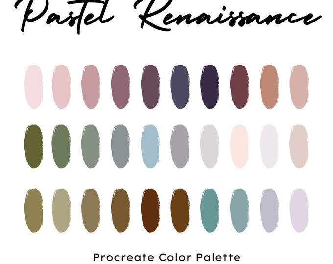 Procreate Palette Color Swatches Pastel Renaissance Muted Pastel Swatch ...