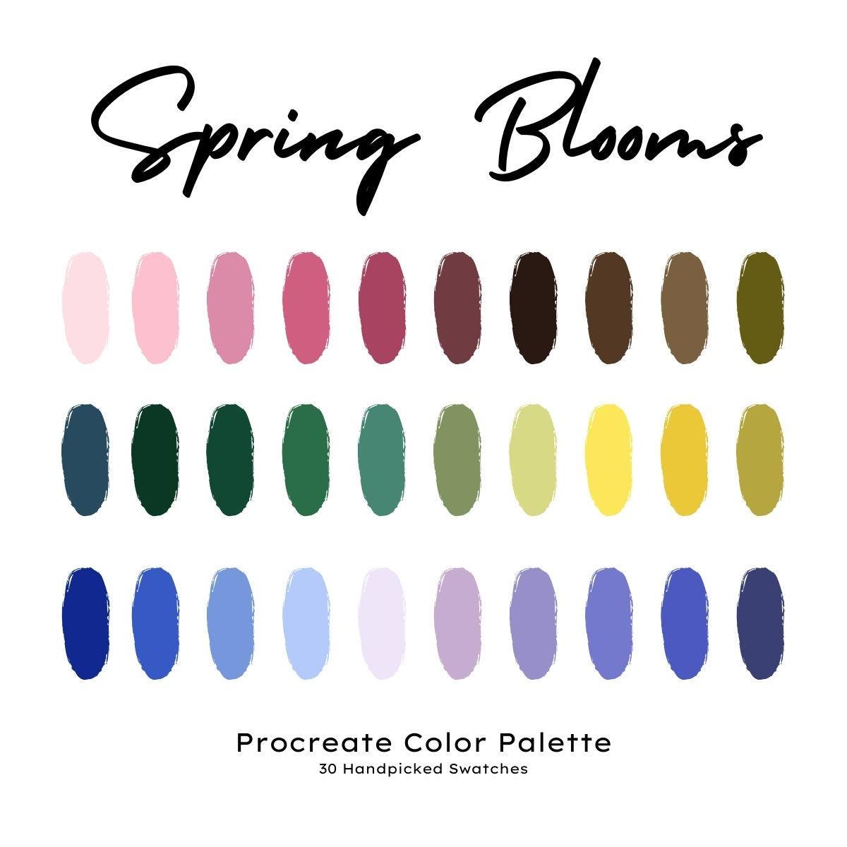 Procreate Palette Color Swatches Spring Blooms Spring Color Palette - Etsy