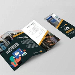 Editable ATM Business Brochure Template: Canva Marketing Pamphlet - Etsy