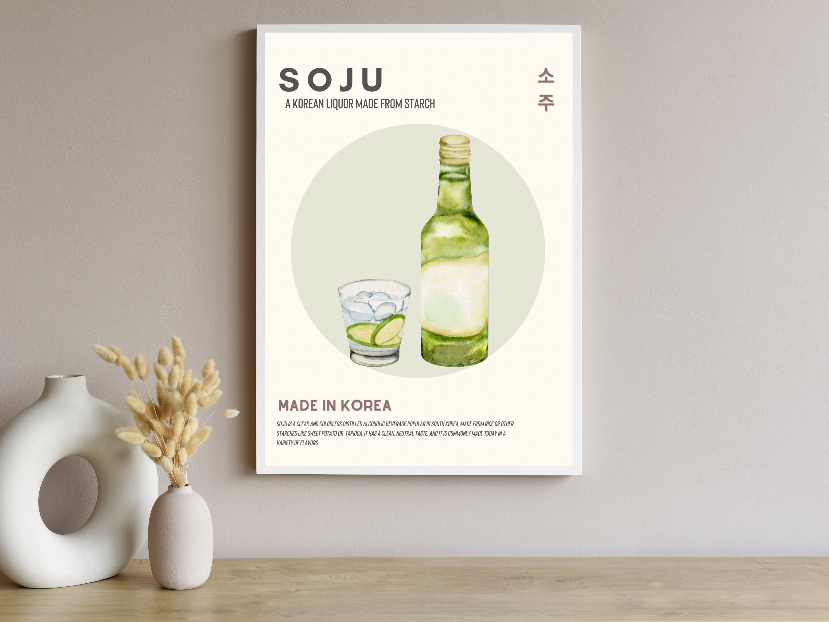 Korean Fried Chicken Soju Poster Set, Small Business Restaurant Decor, Minimalist Home Decor ...