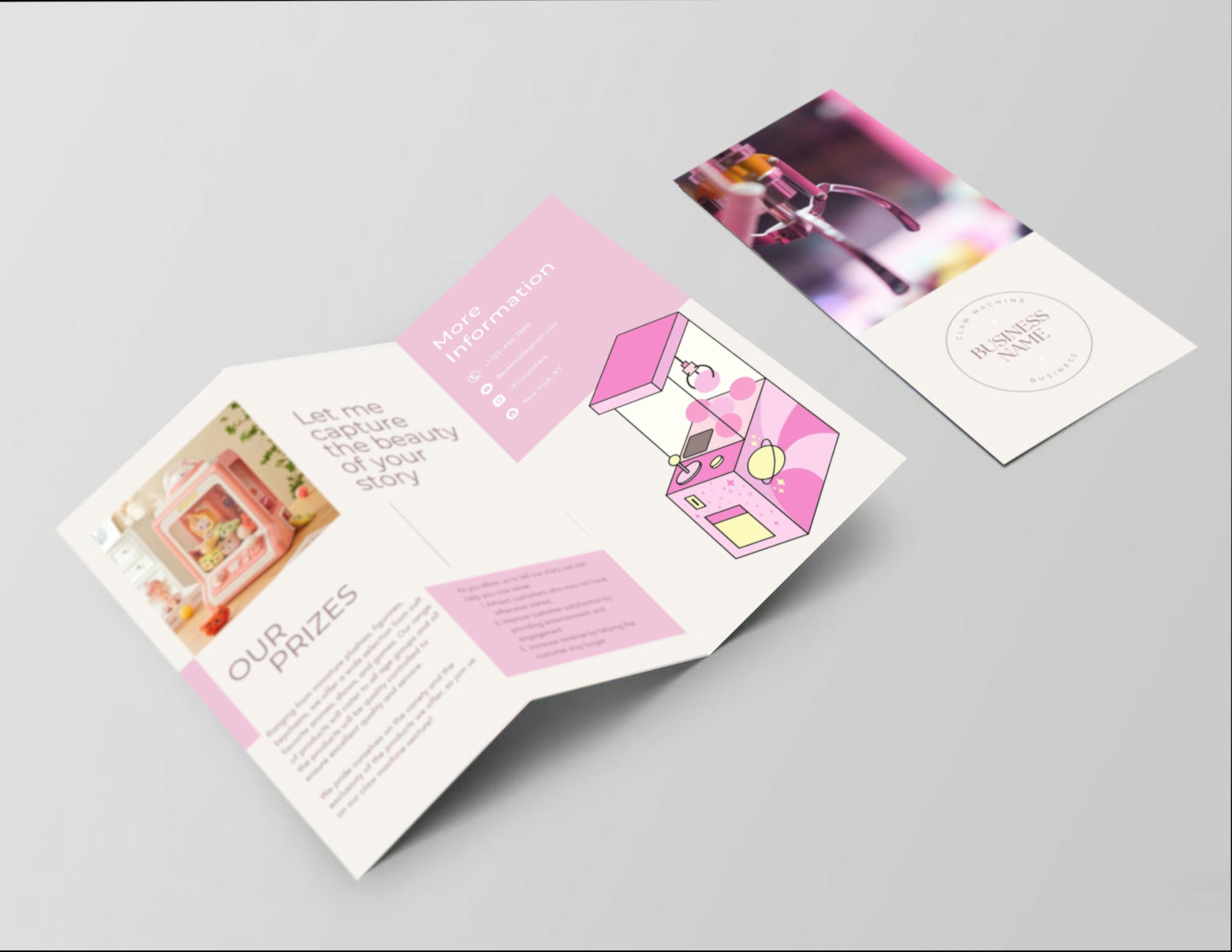 Claw Machine Business Brochure | Editable UFO Catchers Brochure | Small ...