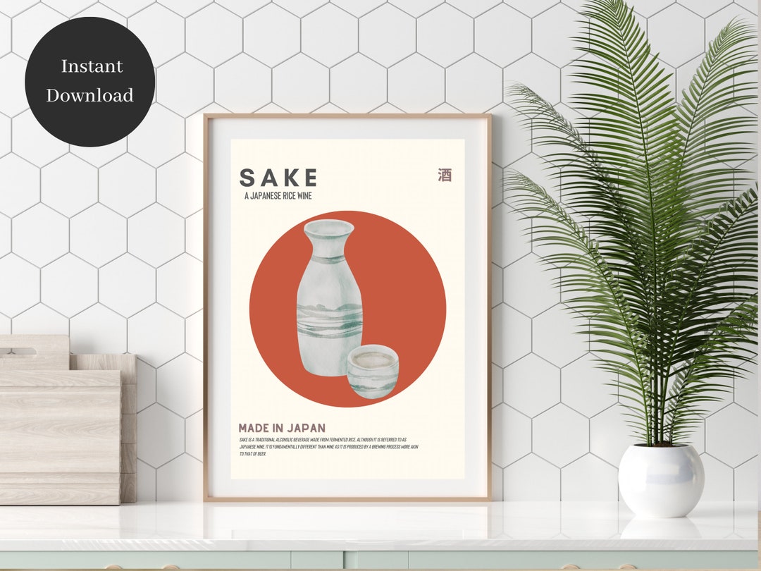 Japanese Sake Poster: Minimalist Asian Art Print (digital Download) - Etsy