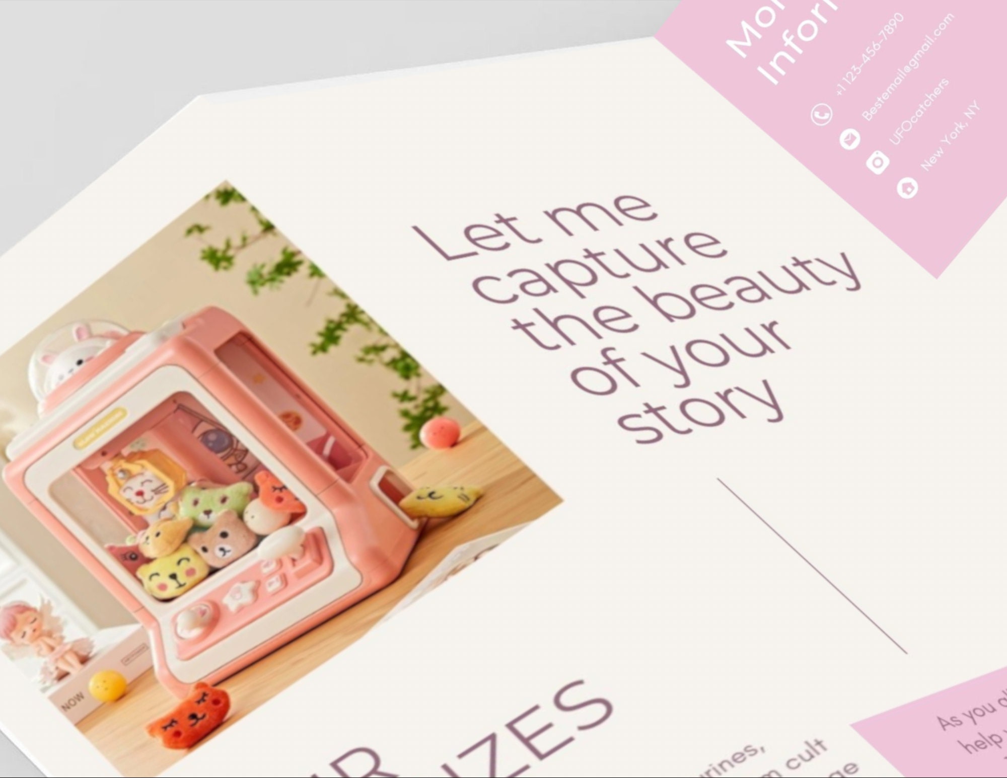 Claw Machine Business Brochure | Editable UFO Catchers Brochure | Small ...