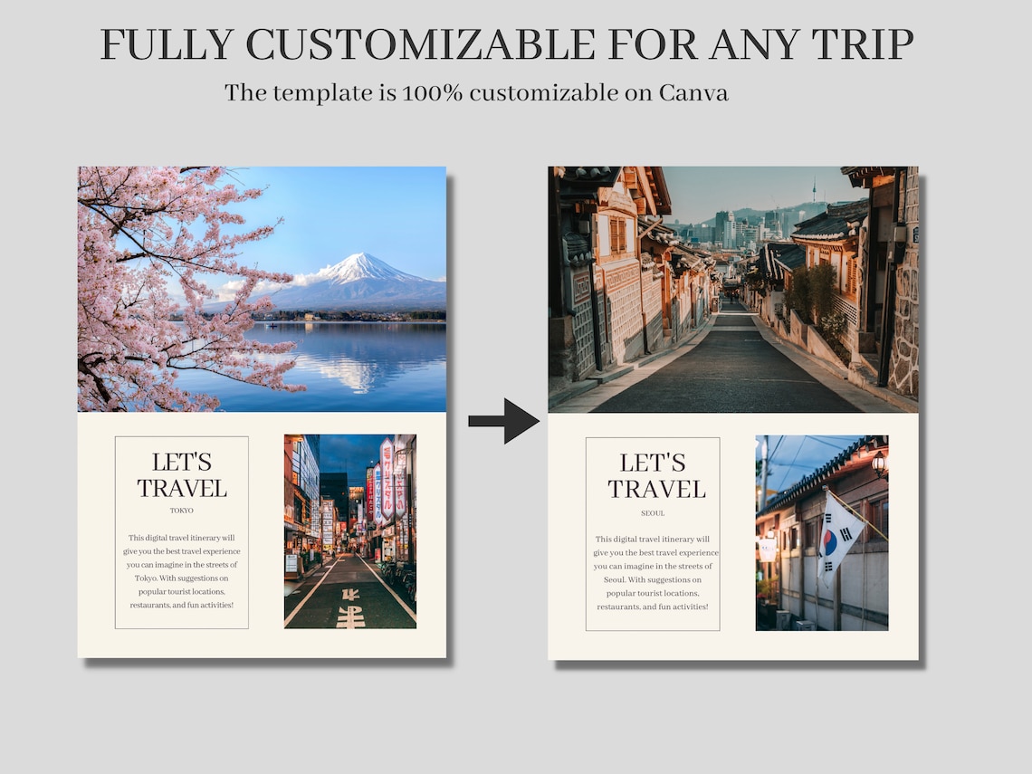 Tokyo Travel Itinerary Template: Modern Vacation Planner (canva ...