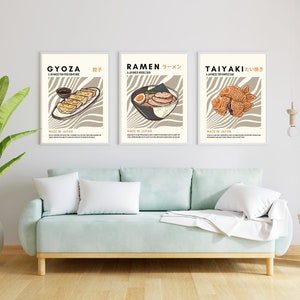 Japanese Food Poster, Set of 3 Digital Prints, Printable Wall Art, Home ...
